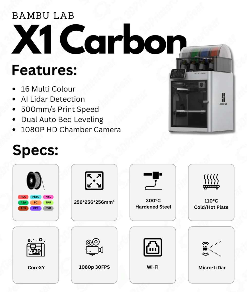 Bambu Lab X1 Carbon 3D Printer Australia